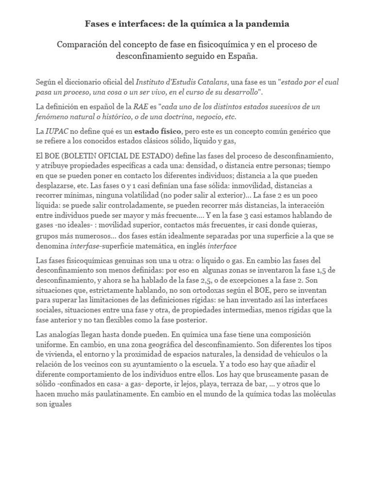 Fases e Interfaces Resumen | PDF