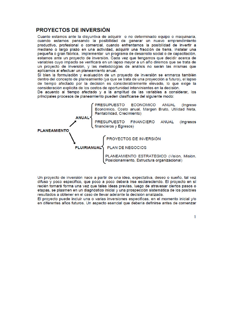 Proyectos de Inversion | PDF Proyectos de Inversion | PDF