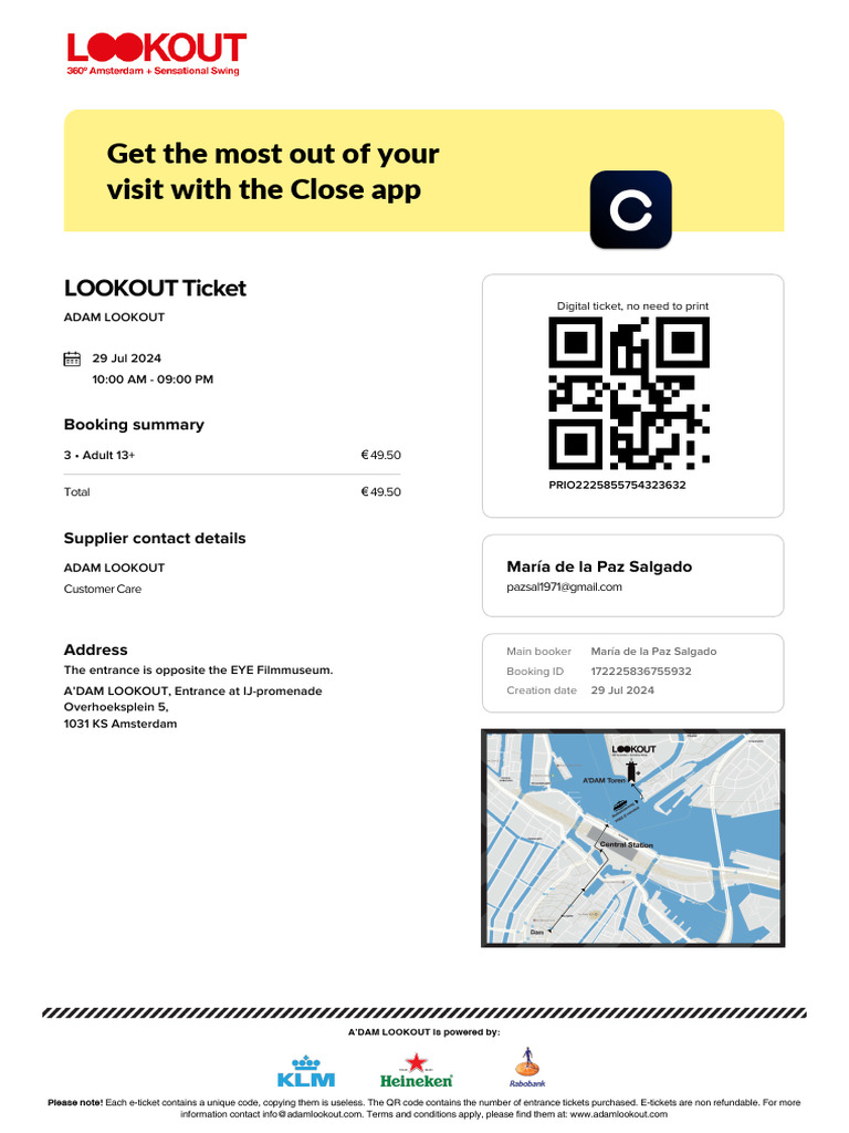 Get The Most Out of Your Visit With The Close App: LOOKOUT Ticket | PDF