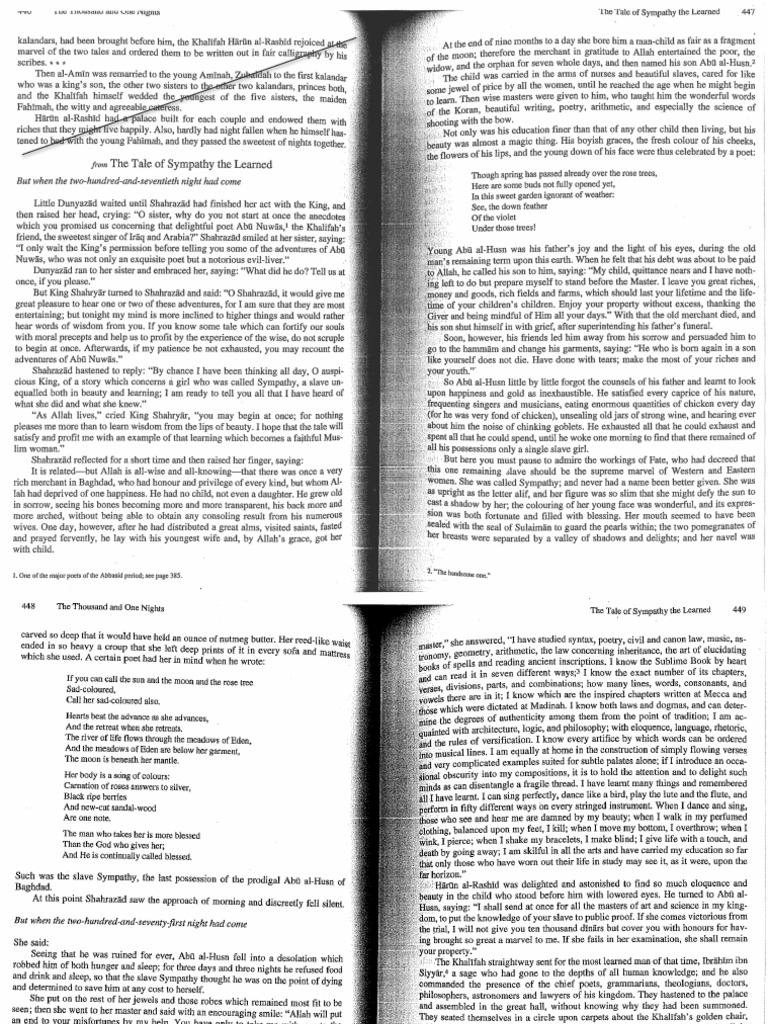 1001 Nights, Part II, Reading (Longman, 446-474) | PDF