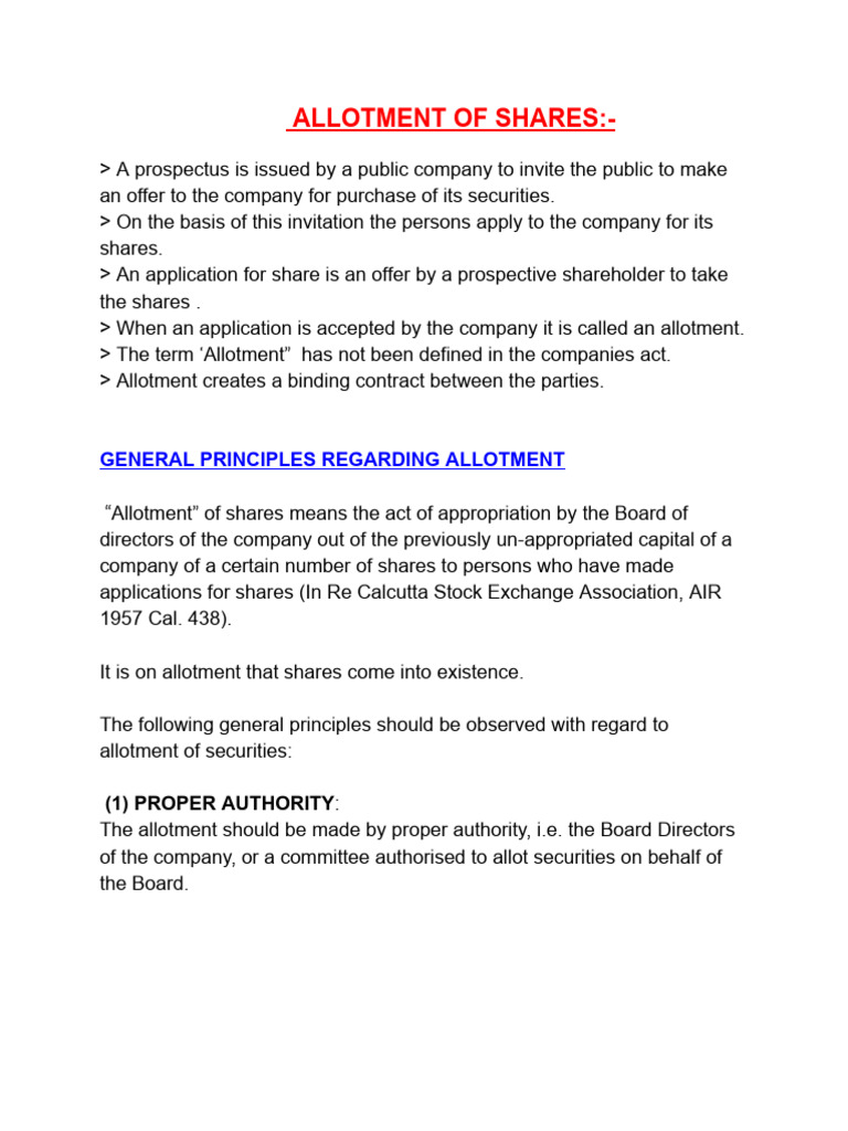 2.allotment of Shares-1 | PDF