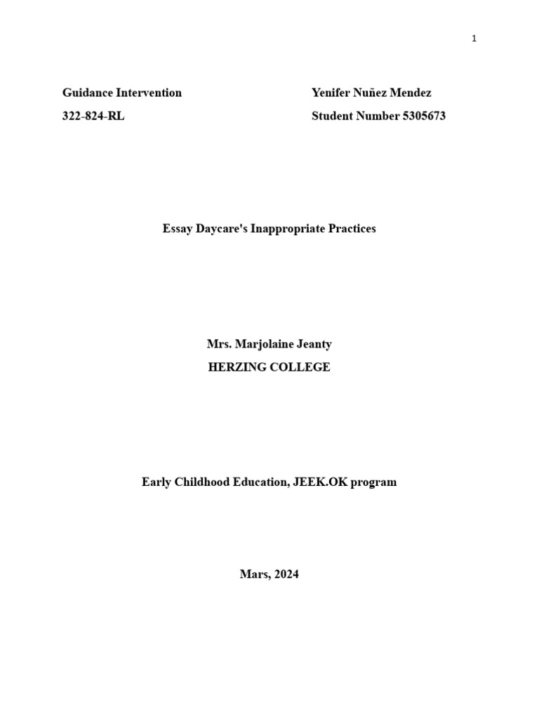 Essay Prat Inappropriate Yenifer | PDF