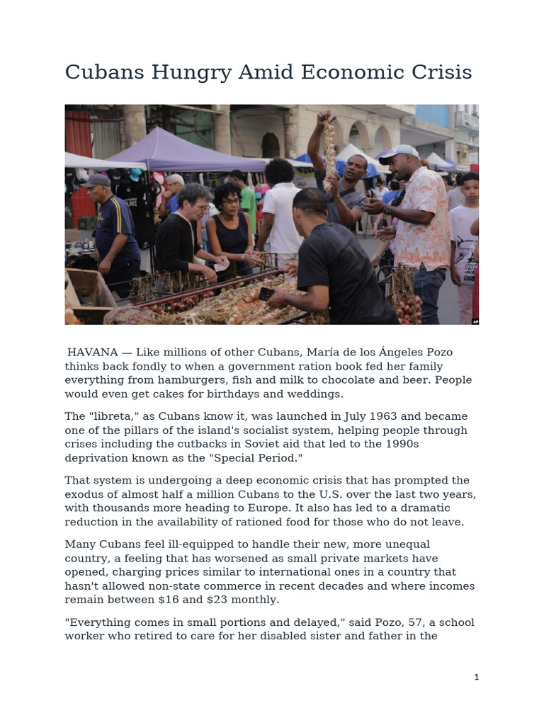 Cuba's Food Shortages Amid Economic Crisis | PDF | Cuba | Finance ...