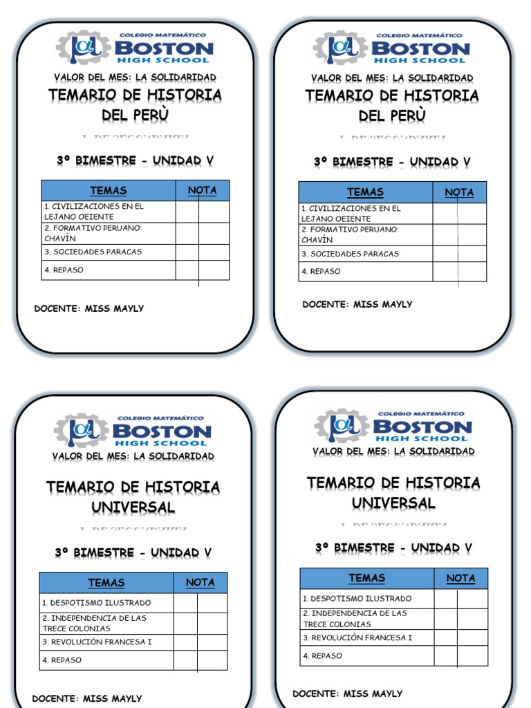 TEMARIO V 1RO - Merged | PDF