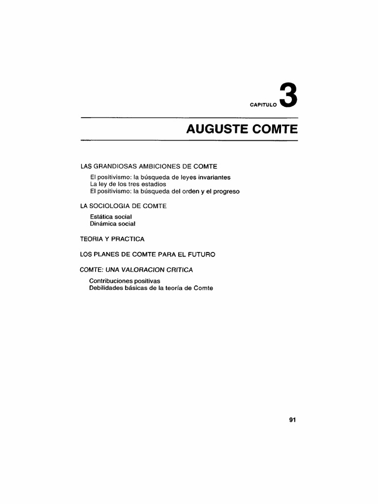 Teoria Sociologica Clasica George Ritzer 109 140COMTE (1) | PDF