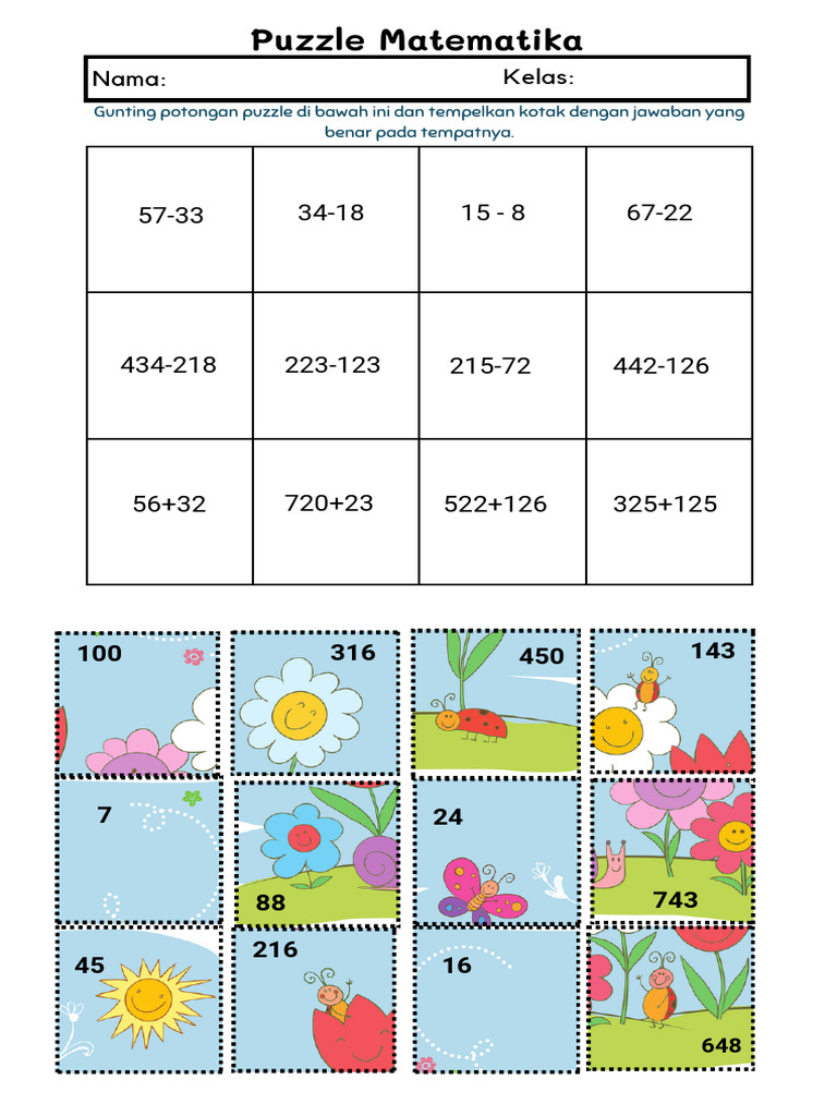 Math Puzzle Worksheet | PDF