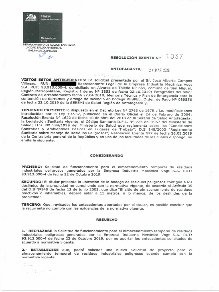 Resol Exenta 1037 | PDF