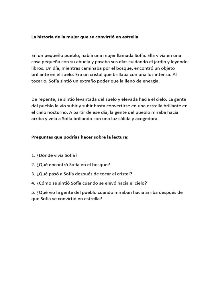 La Historia de La Mujer Que Se Convirtió en Estrella | PDF