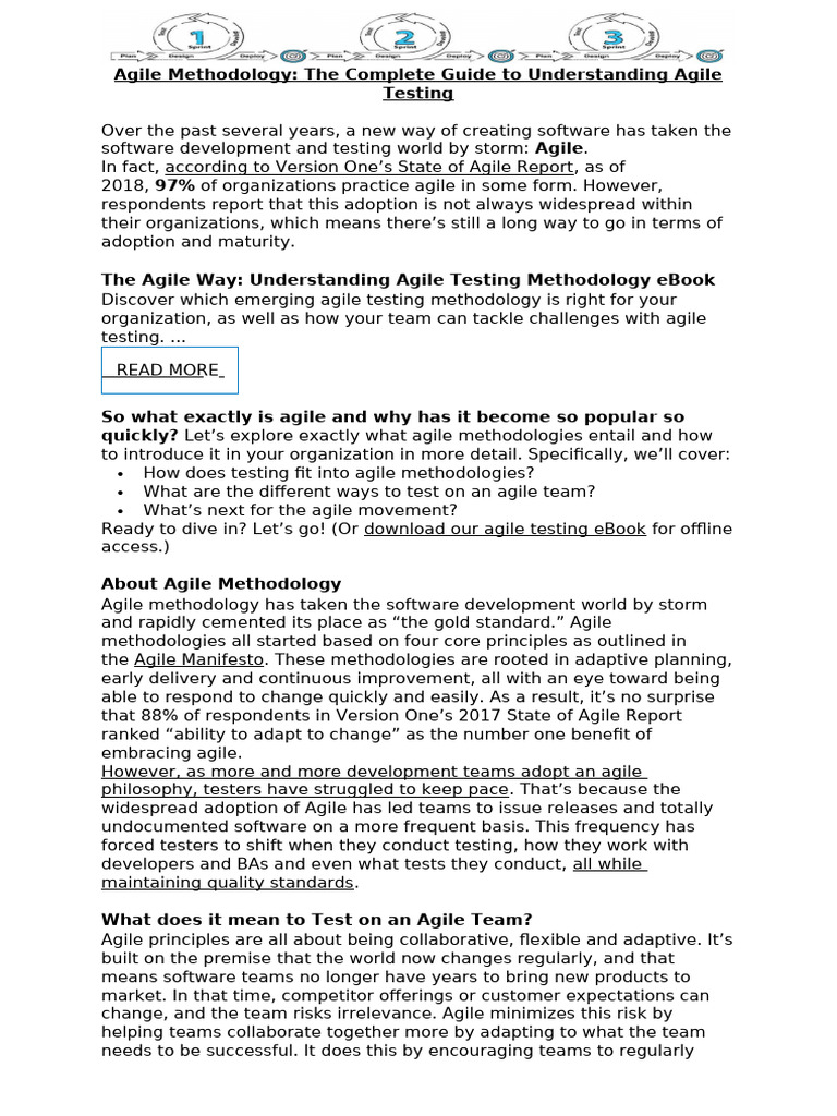 Agile Methodology The Complete Guide To Understanding Agile Testing Pdf