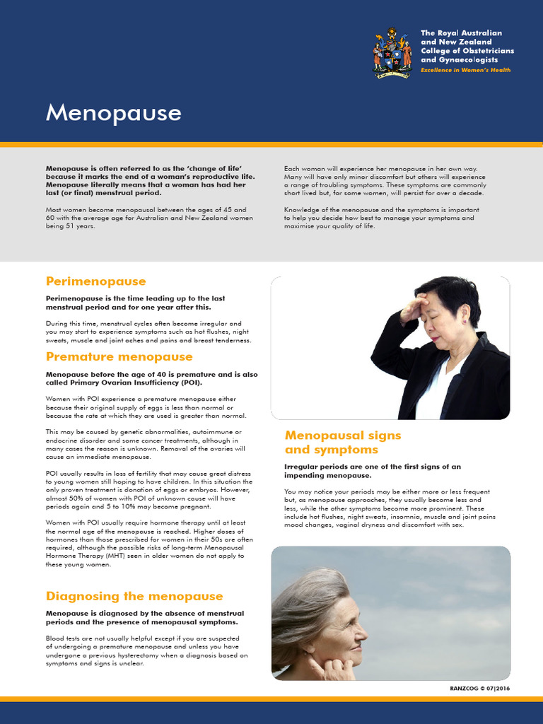 Menopause Pamphlet | PDF