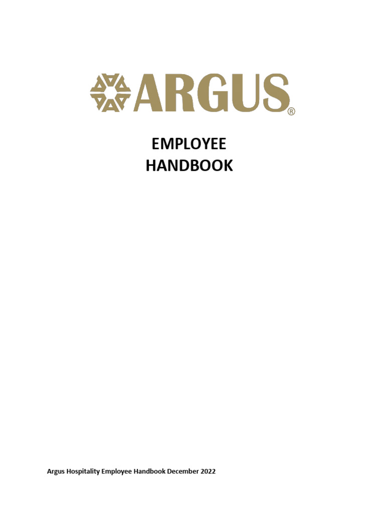 Argus Hospitality Employee Handbook 2 | PDF