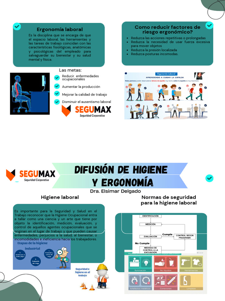 Difusion de Ergonomia e Higiene. Dra Elsimar | PDF