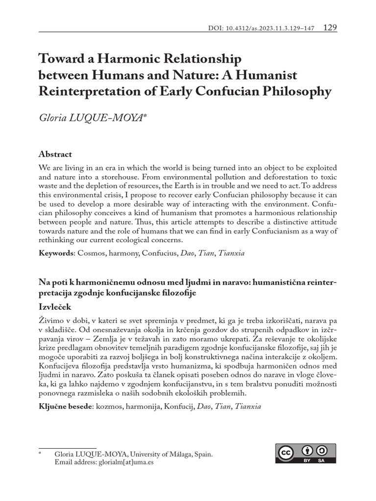 Toward A Harmonic Relationship Between Humans and | PDF