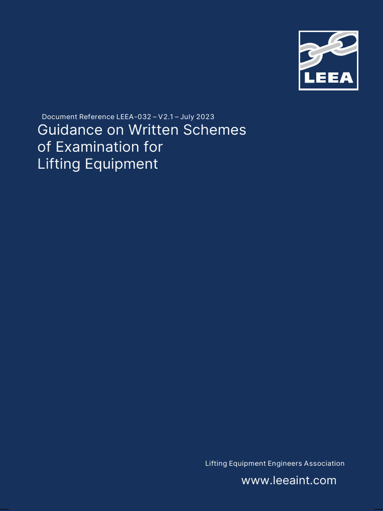 1 - LEEA 032 - Guidance On Written Schemes of Examination For Lifting ...