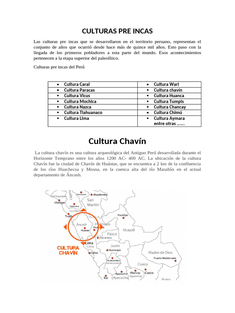 Culturas Pre Incas | PDF