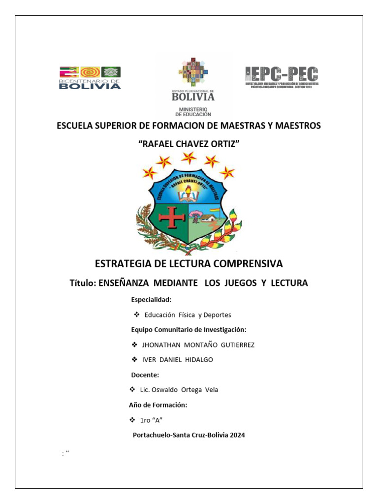 Lectura Comprensiva Jhona y Iver 1ro A Educacion Fisica | PDF
