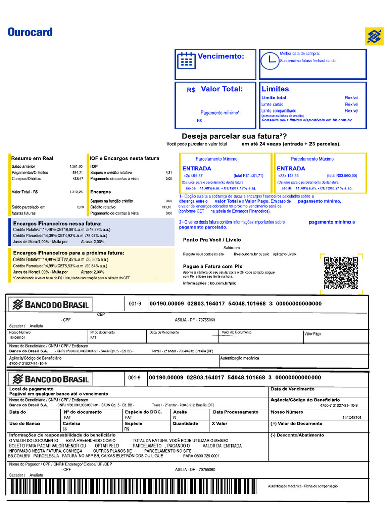 FATURA BB 2024 Ourocard | PDF