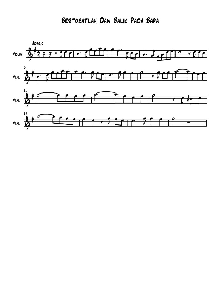 Bertobatlah Dan Balik Pada Bapa - Full Score | PDF