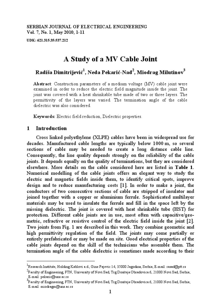 MV Cable Jointing & Termination | PDF