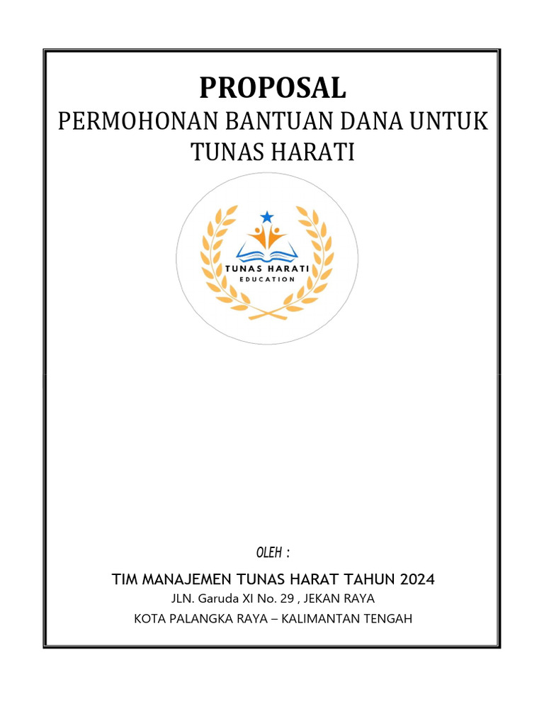 Proposal Mohon Bantuan Dana Tunas Harati | PDF
