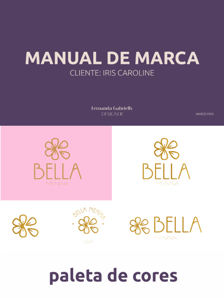 Manual de Marca Bella Menina | PDF