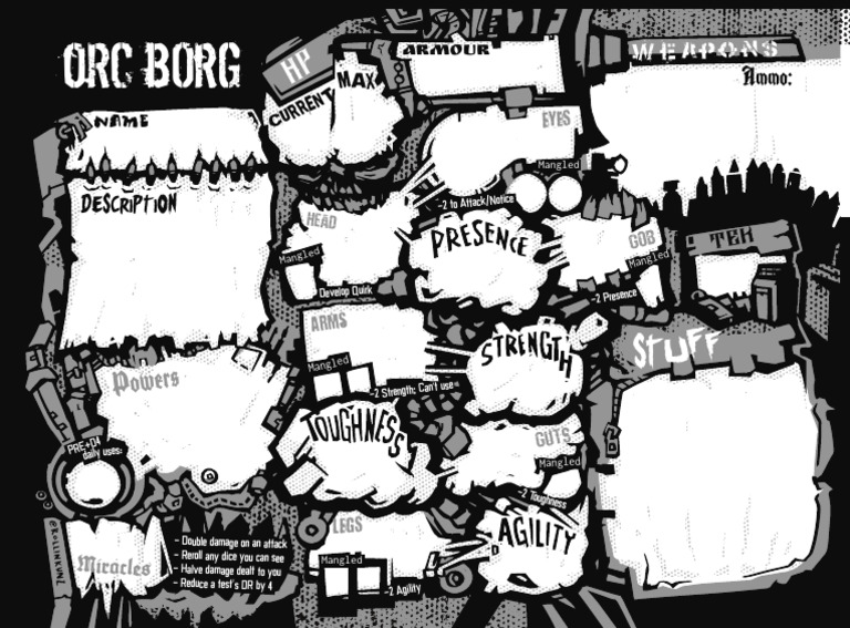 Orc Borg Character Sheet - Printer Friendly | PDF