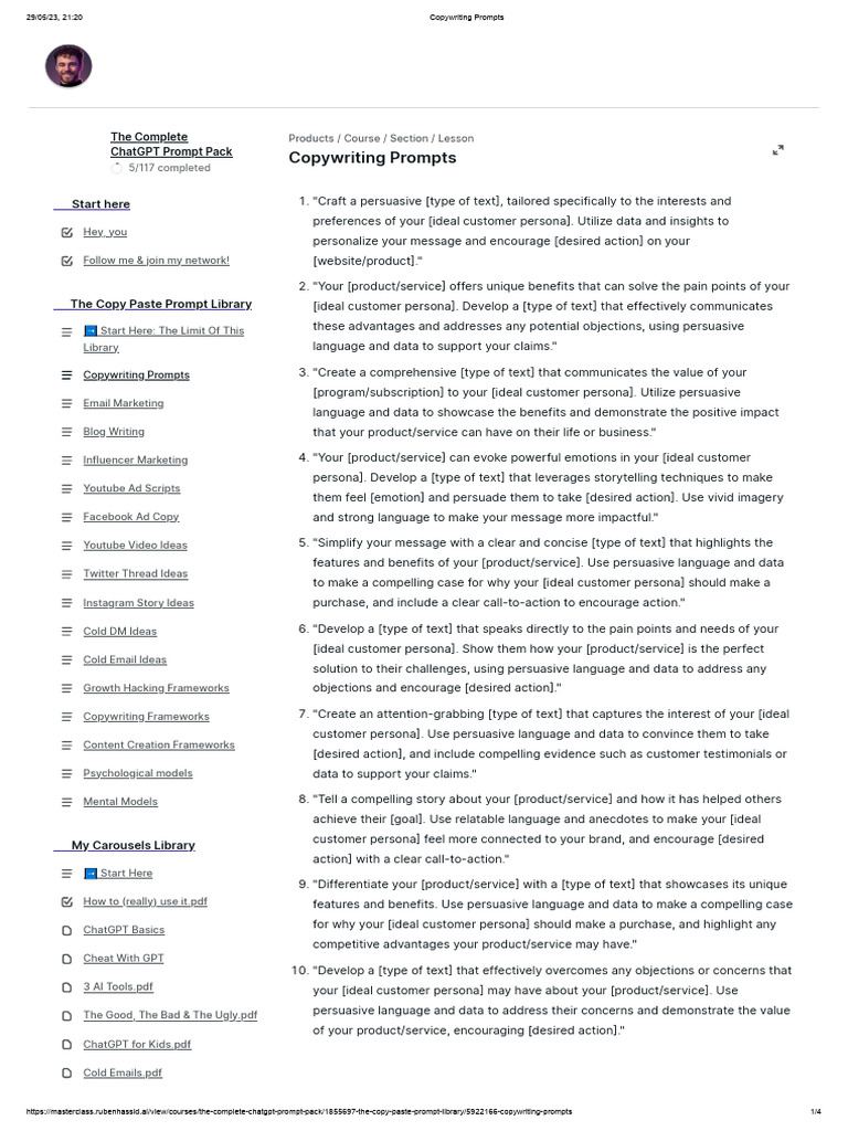 Copywriting Prompts | PDF