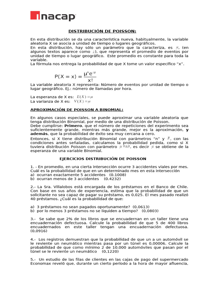 Poisson. Ejercicios | PDF