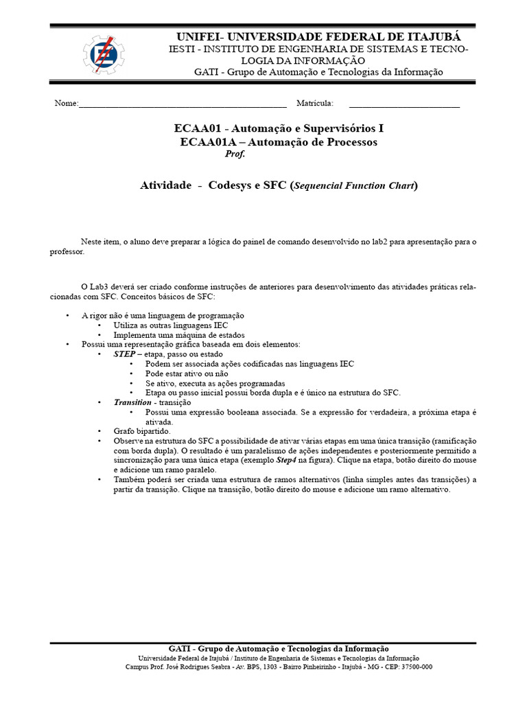 Guia de Laboratorio Codesys SFC | PDF