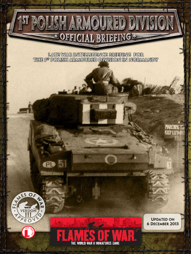 1st Polish Armoured Division Intelligence Briefing - Flames of War | PDF