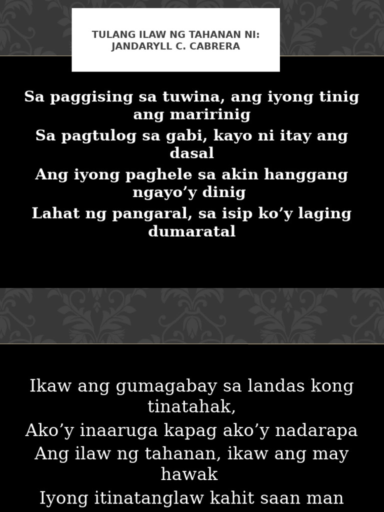 Ang Tula at Mga Elemento Nito | PDF
