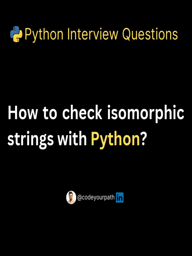 How To Check Isomorphic Strings With Python | PDF