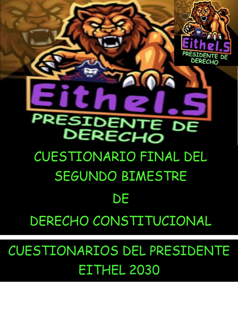 DERECHO CONSTITUCIONAL - EITHEL - Cuestionario - Identifique Como Está ...