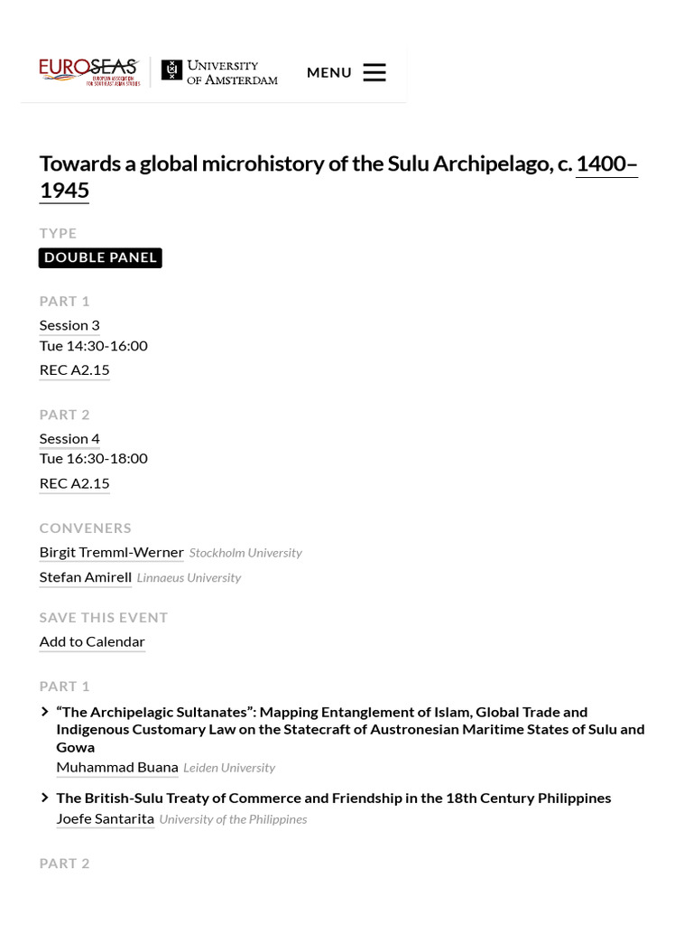 Towards A Global Microhistory of The Sulu Archipe | PDF | Philippines ...