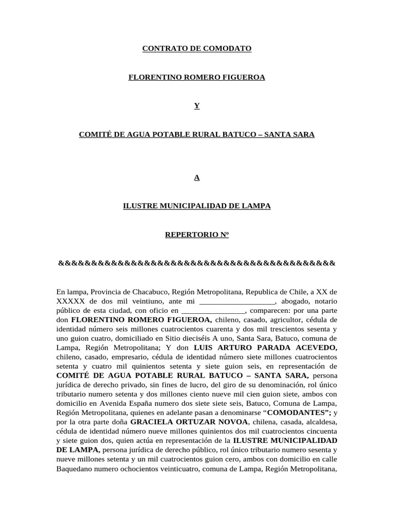 Contrato de Comodato | PDF