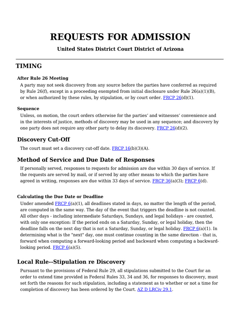 Requests for Admission | PDF