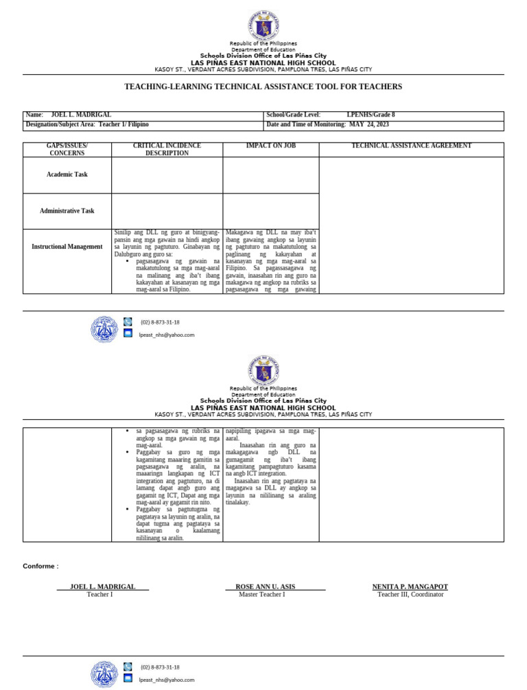 PMCF MADRIGAL 3RD | PDF