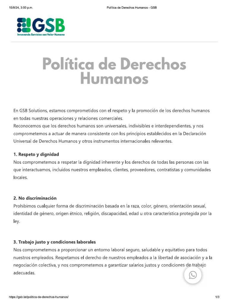 Politica De Derechos Humanos Pdf