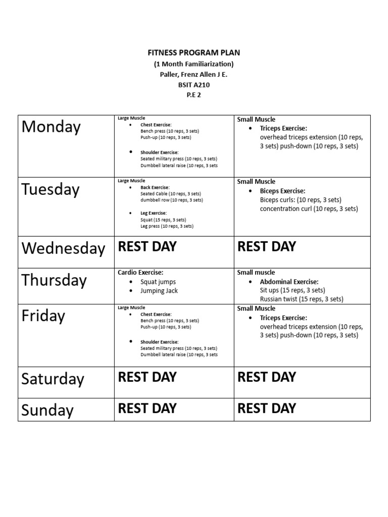 Paller Fitness Plan | PDF
