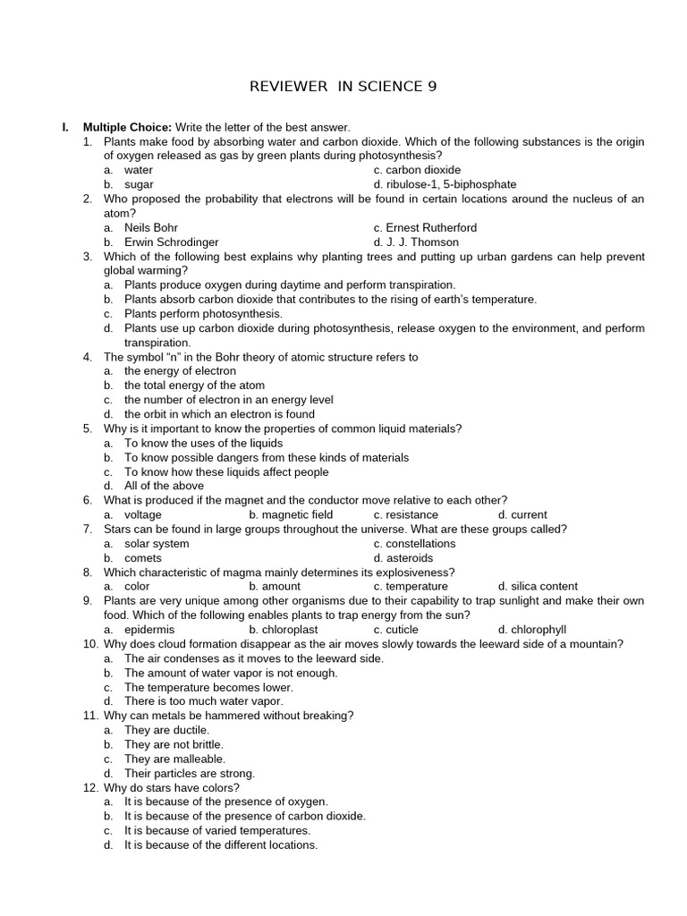 Science 9 Reviewer | PDF
