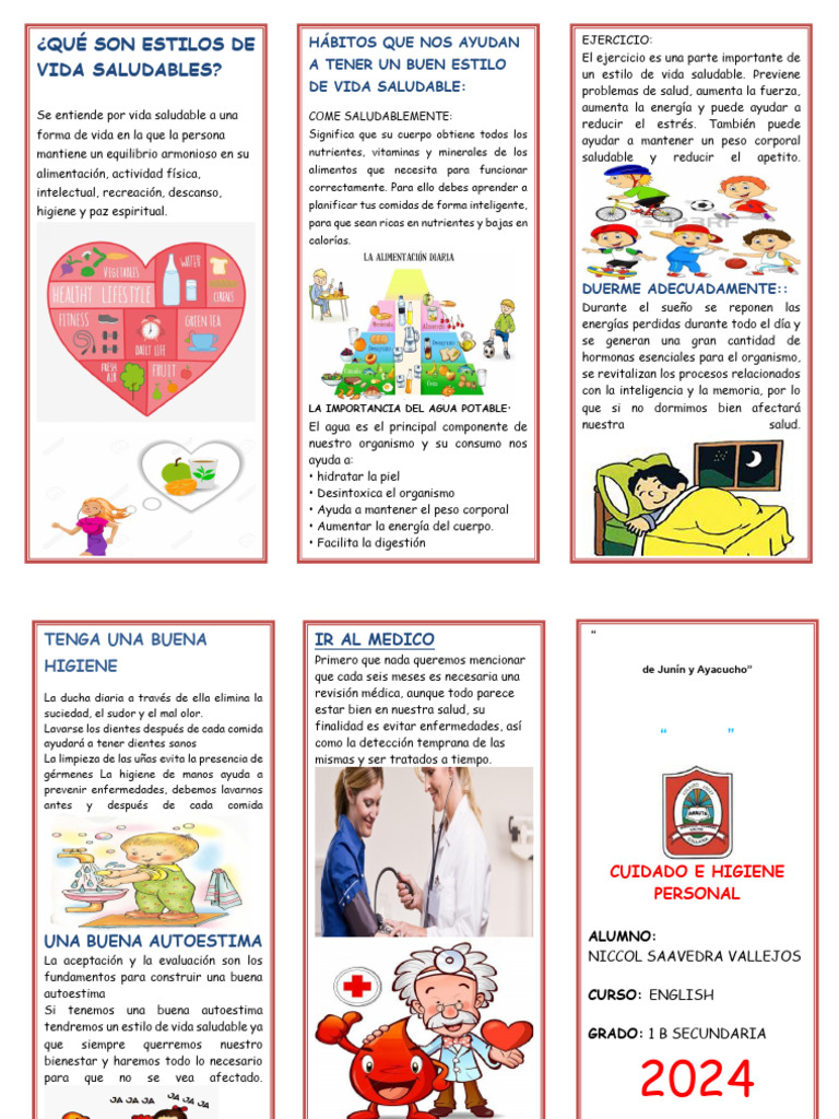 Triptico La Salud ESPAÑOL | PDF