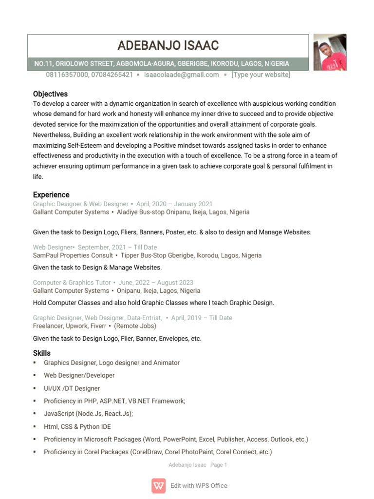 ISAAC'S RESUME | PDF