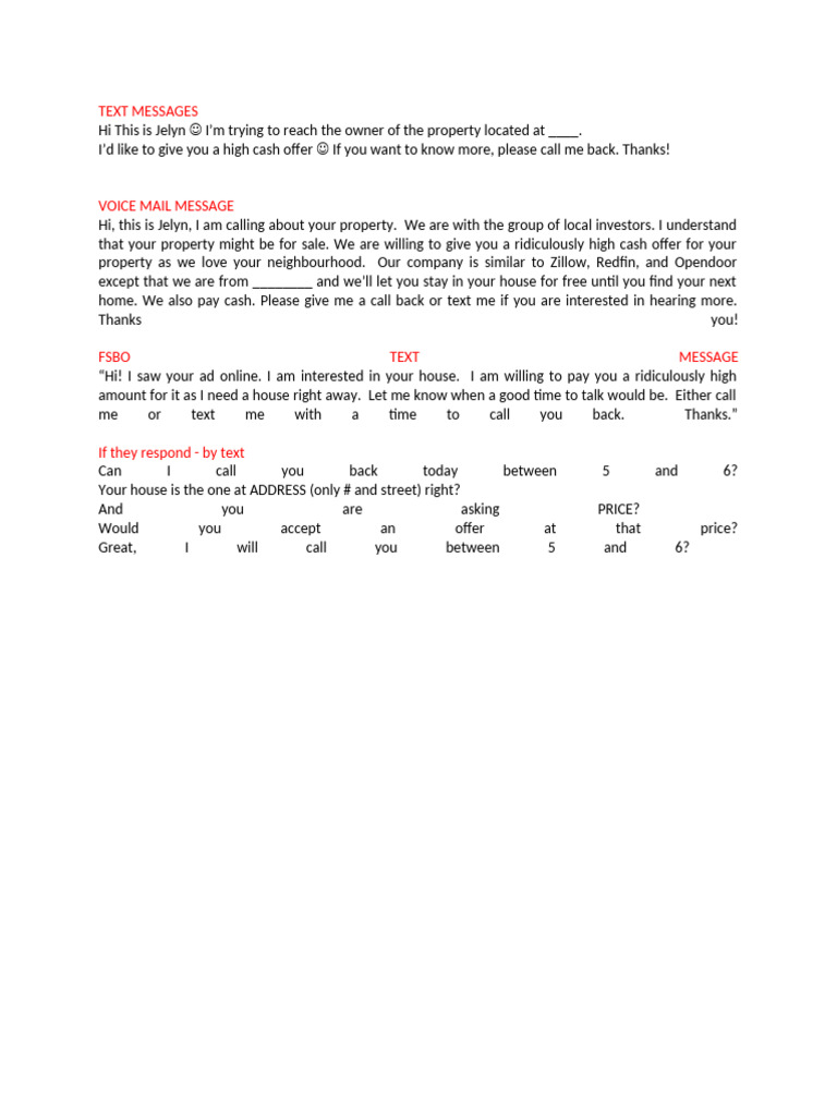 Non-Voice Script | PDF