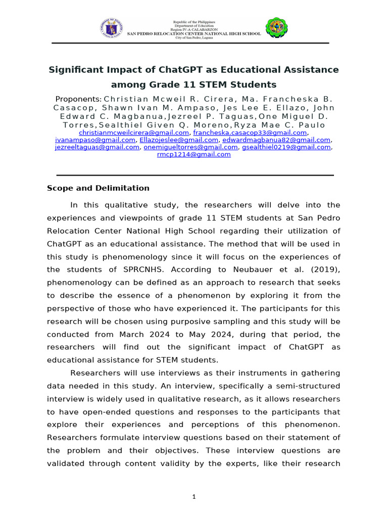 Scope and Delimitation-Full | PDF