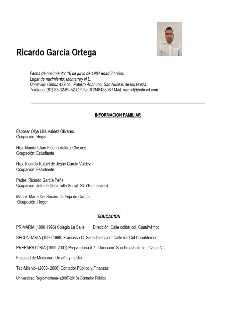 CV Ricardo Garcia | PDF