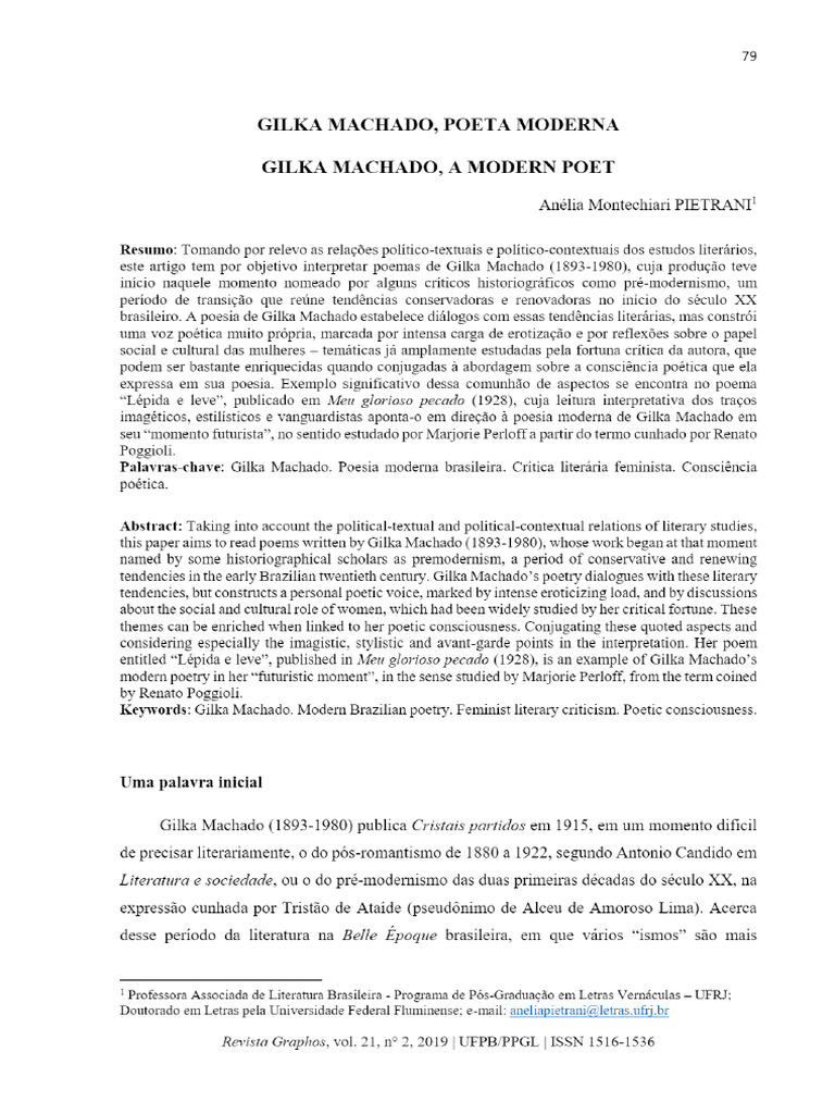 Gilka Machado, Poeta Moderna | PDF