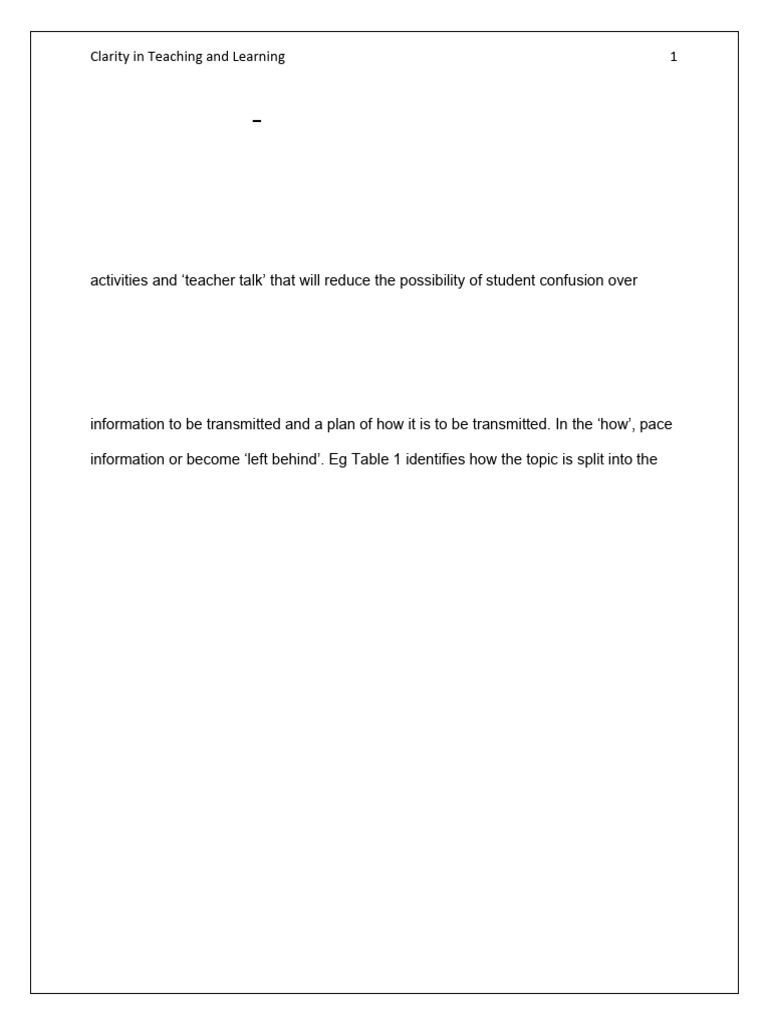Enhancing Clarity in Teaching Methods | PDF | Teachers | Cognition