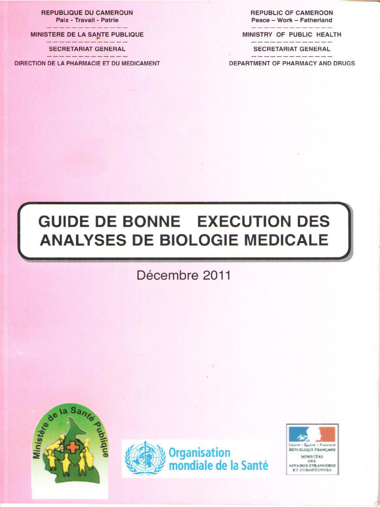 GuideBonneExecutionAnalyseBiologieMedicale DPML Minsante Cameroun | PDF