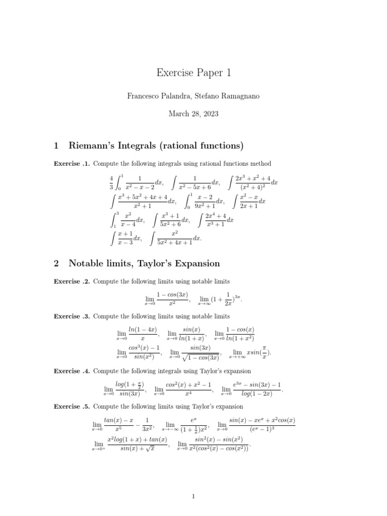 Exercise 1 | PDF