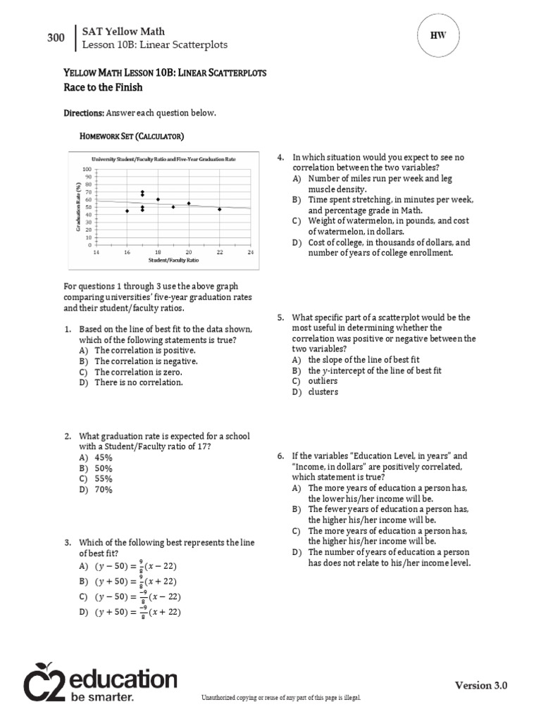 MY10B (HW) Linear Scatterplots | PDF MY10B (HW) Linear Scatterplots | PDF